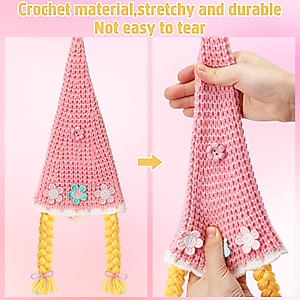 Vansolinne Spring Crochet Towel Toppers Crochet Hanging Towel Holders Spring Gnome Flowers Decorative Kitchen Towel Hangers for Tea Hand Towels Crochet for Easter Mother's Day New Home Gift 2PCS