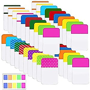 ELII 900 Pieces Tabs Sticky Index Tabs,Writable and Repositionable File Tabs Flags Colored Page Markers Labels for Reading Notes, Books and Classify Files, 41 Sets (Index Tabs)