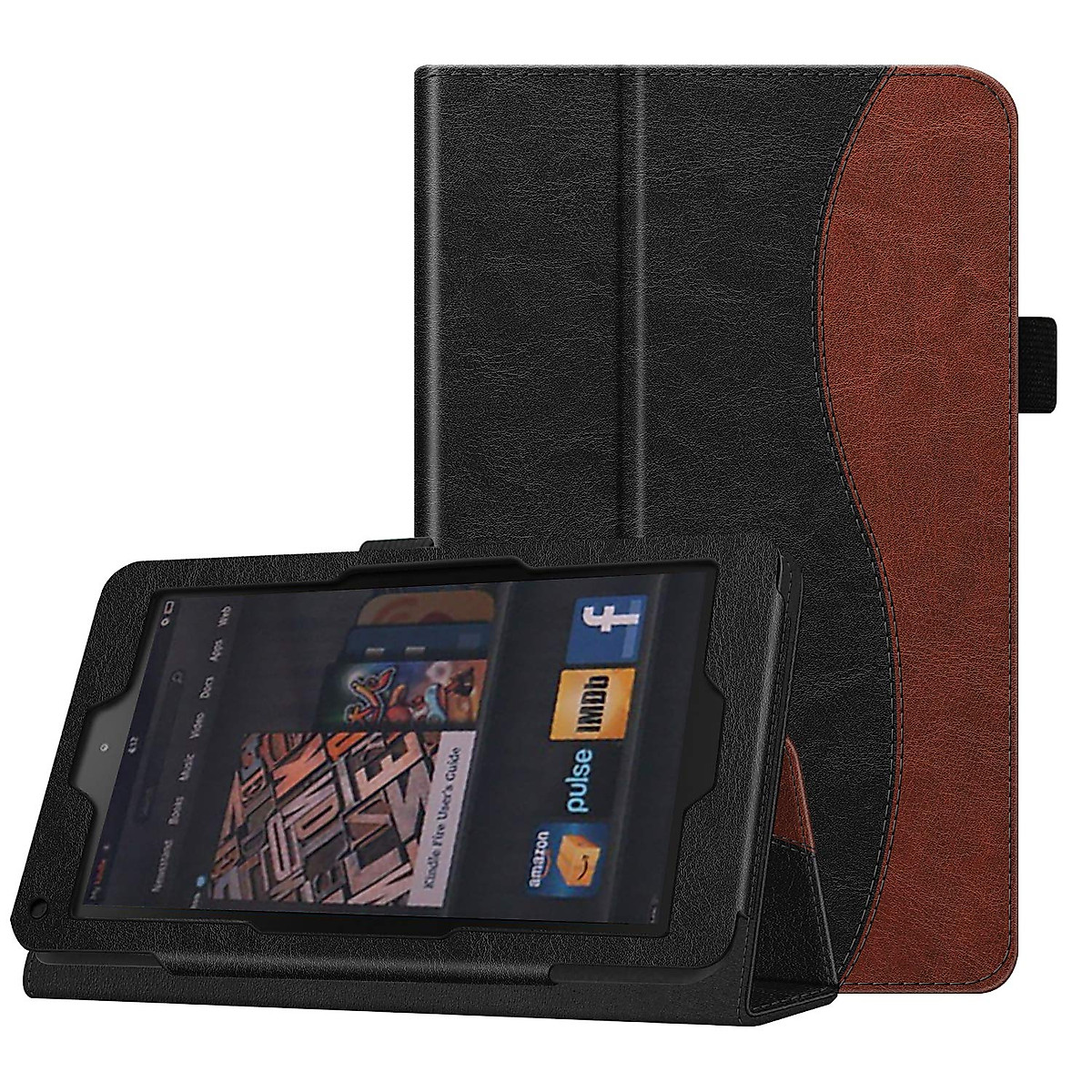 Fintie Folio Case for Kindle Fire 1st Generation - Slim Fit Stand Leather Cover for Amazon Kindle Fire 7" Tablet (Will only fit Original Kindle Fire 1st Gen - 2011 Release, no Rear Camera),Dual Color