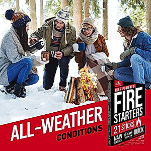 Fire Valley Wooden Firestarter Sticks - Pack of 21 Fire Starter Squares for Indoor Fireplace, Campfires, Grill & BBQ, Outdoor Firepit, Wood Stoves (Natural Pine Wood)