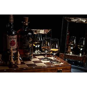 Whiskey, Scotch, Bourbon Tasting Glasses | Set of 4 Crystal Snifters | Professional 4 oz Tulip Shaped Nosing Copitas with Short Stem | Small Stemmed Gift Sniffers for Sipping Neat Liquor