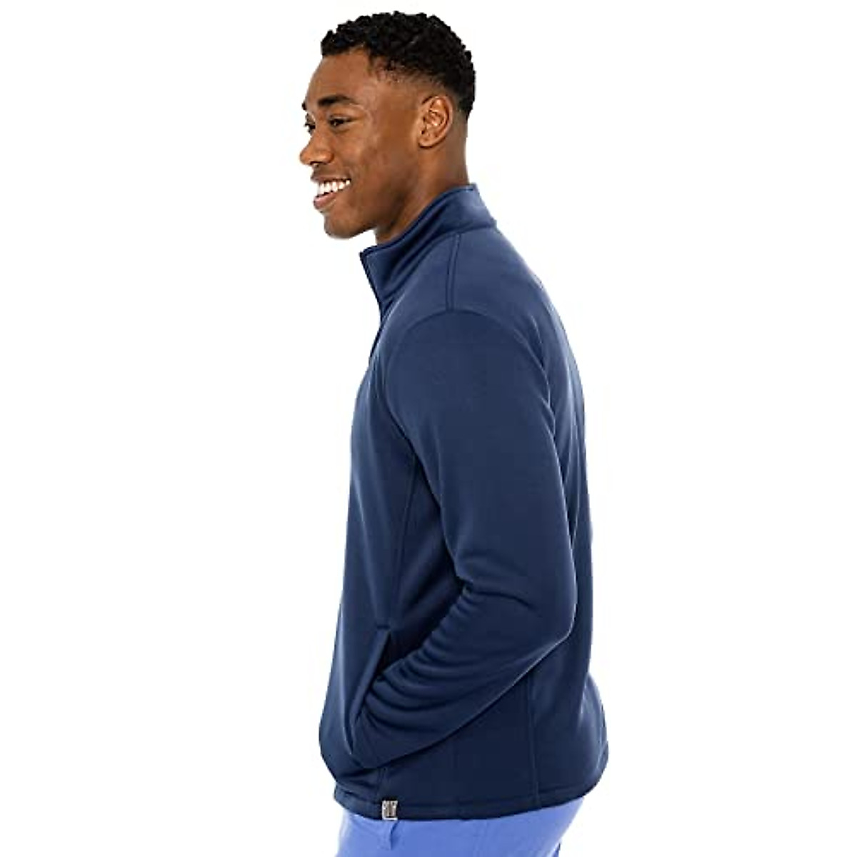 Med Couture Men's Bonded Fleece Jacket, Navy, Large