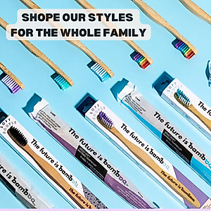 The future is bamboo Super Hero Kids Toothbrush - Made from Sustainable Bamboo for a Natural & Eco-Friendly Feel, Soft Wave Bristles, Biodegradable Wooden Handle | (Pack of 4, Super Hero)