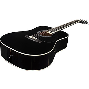 Stretton Acoustic Guitar Full Size Dreadnought 41 Inch Steel String Package D1 - Includes Everything a Beginner Needs To Get Started Playing Guitar - Black