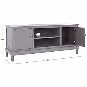 SAFAVIEH Home Collection Halton Distressed Grey 2-Door 1-Shelf Entertainment Media Stand up to 55" Flatscreen TV
