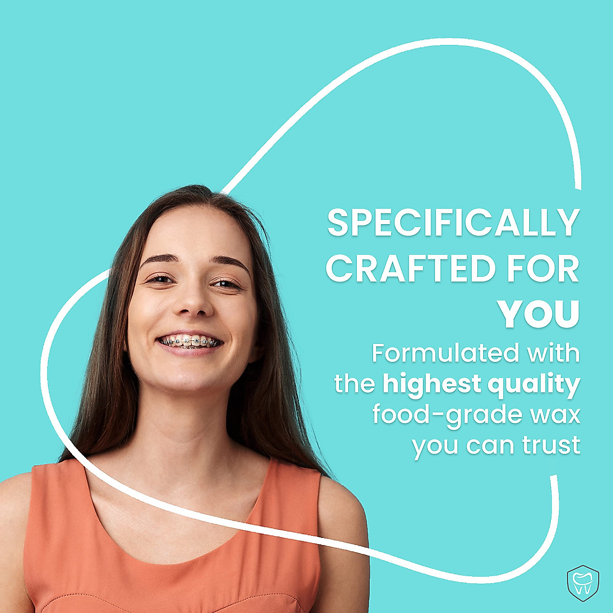 Braces Wax,10 Pack. Dental Wax for Braces & Aligners, Unscented & Flavorless - 50 Premium Orthodontic Wax-Strips. White Cases. Includes storage case. Food Grade ortho bracewax. Fresh Knight. (White)