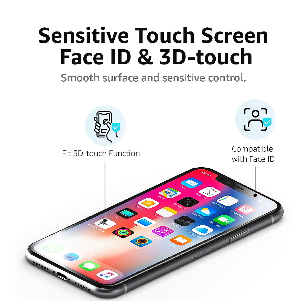 Amazon Basics Full-Coverage Tempered Glass Screen Protector for iPhone XR/11 - 6.1 Inch, (5.63" x 2.68"), 2-pack