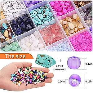 Rired 27 Stone Beads for Jewelry Making Kit, Irregular Natural Gemstones Healing Crystal Loose Rocks Beads with Bracelet Earrings Making Supplies