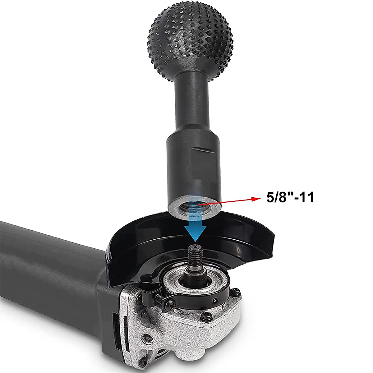 2 Pcs Sphere Rotary Burr with 5/8-11 Threads for 4 1/2 and 5 Inch Angle Grinder, Wood Carving Burrs for Carving Grinding Polishing Engraving