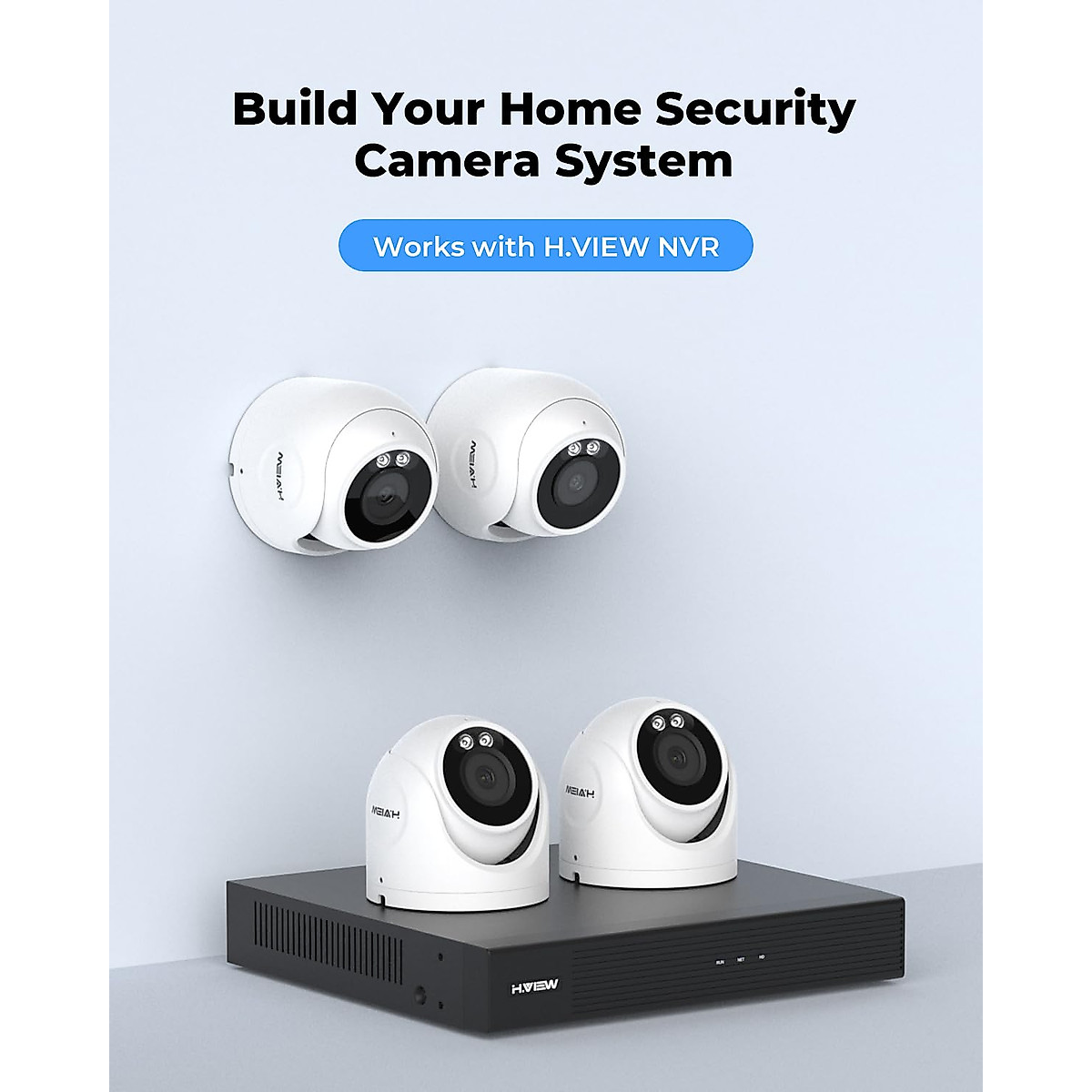 H.VIEW 8MP/4K Outdoor Dome Security POE IP Camera, Smart Dual Illumination, 100ft Night Vision, 2.8mm Lens Wide Angel, IP66, One-Way Audio, H.265+, Smart AI Detection, (Hikvision Compatible)