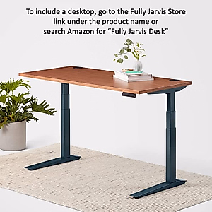 Jarvis Fully Standing Desk Frame Only - Supports Tops from 44" to 82" Wide and 27" to 36" Deep - Electric Adjustable Desk Height from 24.5" to 50" with Memory Preset Controller (Black Frame)
