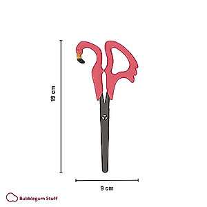 Flamingo Scissors - Pink Plastic Handled Animal Scissors with 4-Inch/10 cm Steel Blades - Right-Handed - Stationery and Office Supplies