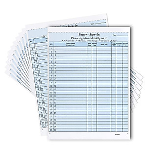 NCR Carbonless 3 Part Patient Sign in Forms, HIPAA Approved and Compliant for Confidentiality in All Medical Offices. (Blue)