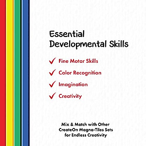 Magna-Tiles Structure-Building Set for Kids, Crayola Doodle Tiles Magnetic Tiles, Magnetic Kids’ Building Toys, STEM Toys for Boys and Girls Ages 3+, 10 Pieces, by CreateOn