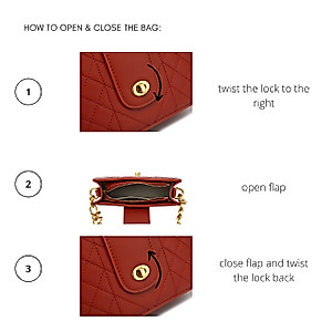 Scarleton Crossbody Bags for Women, Shoulder Bag, Lightweight Gold Chain Purses for Women, Quilted Crossbody Bag Purse, H208510 - Red