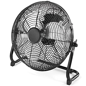 BREEZE LIVING 12 Inch 3-Speed High Velocity Heavy Duty Metal Industrial Floor Fans Oscillating Quiet for Home, Commercial, Residential, and Greenhouse Use, Outdoor/Indoor