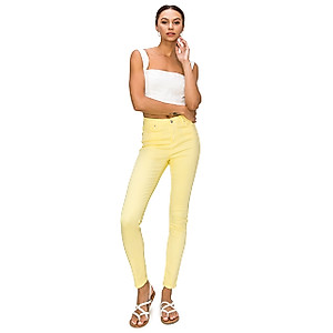 KHAKI & BLUE Cali1850 Women’s The Everyday Garment-Dyed Skinny Jeans – Soft Stretchy High Rise Comfy Casual Pants 79500JDM777_LYW 10