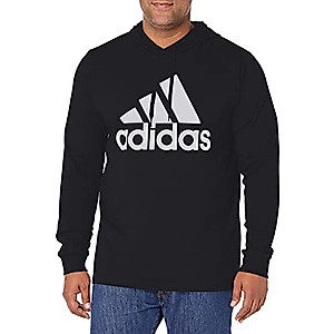 adidas Men's Essentials Logo Hoodie, Black/White, Medium