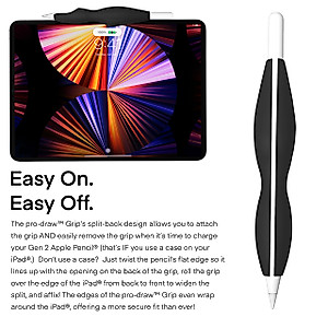 Pro-Draw The Grip for Apple Pencil Pro, 1st /2nd Gen Apple Pencil, and USB-C model // More Comfort. Better Control.