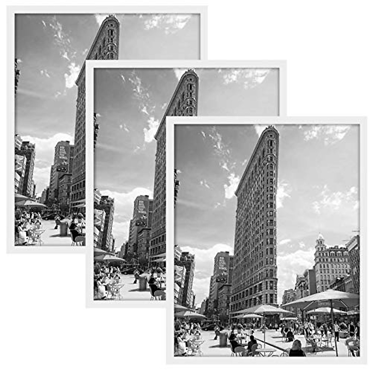 16x20 Frame White 3 Pack, 16x20 Picture Frames for Wall Made of Solid Wood With Plexiglass