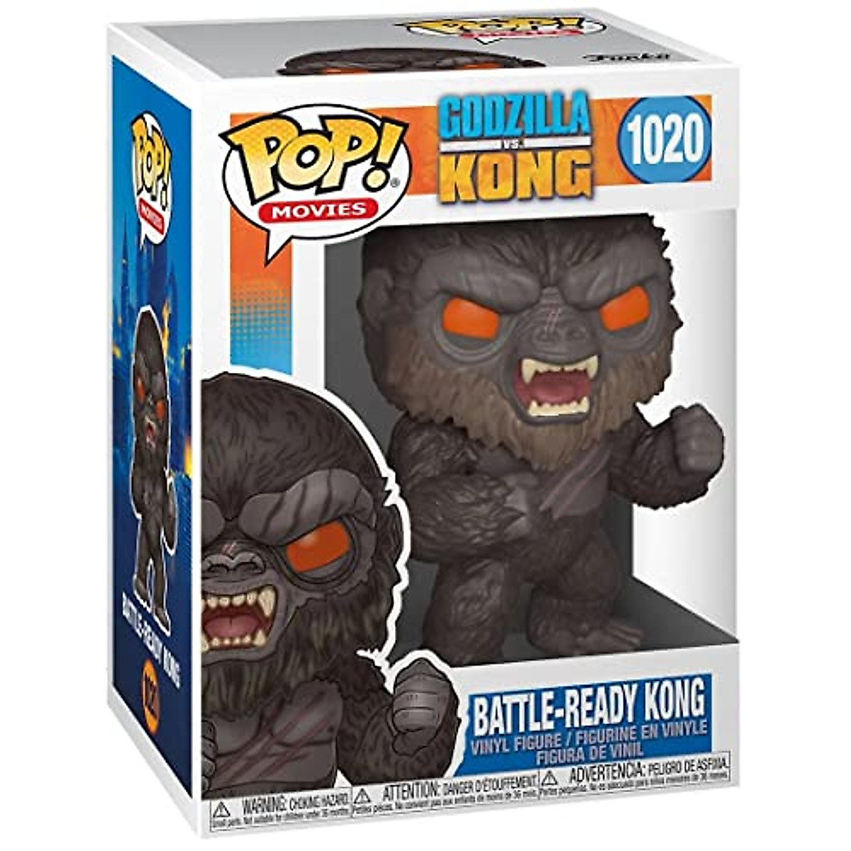 POP Godzilla vs Kong - Battle Ready King Kong Funko Vinyl Figure (Bundled with Compatible Box Protector Case), Multicolor, 3.75 inches