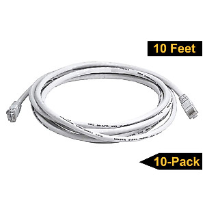 iMBAPrice 15 ' Cat5e Network Ethernet Patch Cable, 10 Pack, White (IMBA-CAT5-15WT-10PK)