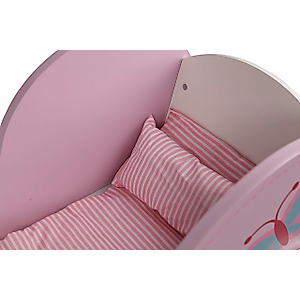 Toysters Wooden Push Walker Wagon for Toddlers | Adorable Baby Doll Carrier Buggy | Push Along Walking Toy and Doll Pram | Includes Stroller Mattress and Pillow | AT150