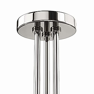 Modway Stellar 3-Light Semi-Flush Ceiling Light in Opal Polished Nickel