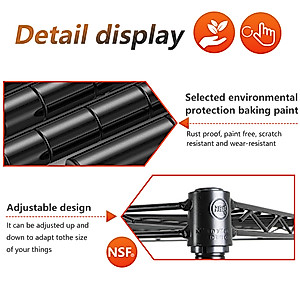 FDW Adjustable 5-Tier Metal Shelf with Wheels, 250 lbs Capacity, Easy Assembly, Ideal for Small Spaces