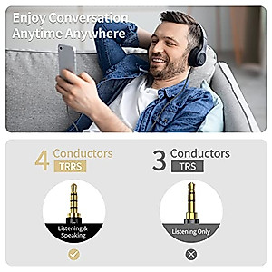 UNBREAKcable 3.5mm AUX Cable with Mic/Microphone (3.9FT, Hi-Fi Stereo) Audio Cord Auxiliary Cable Male to Male TRRS Jack for iPhone, iPad, Samsung, Tablet, Car Home Stereos, Sony Headphones, Speaker