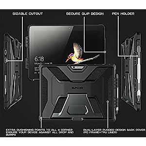 SUPCASE [UB PRO Series] Full-Body Kickstand Rugged Protective Case for Surface Pro 7/Pro 6 Case Microsoft Surface Pro 7/Pro 6/Pro 5/Pro 4/Pro LTE (Black)
