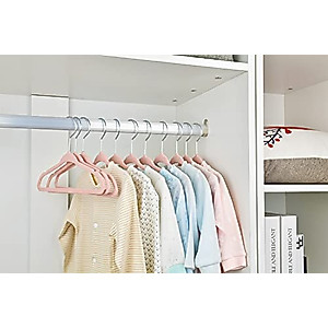 ManGotree Baby Hangers, Childrens Hangers Kids Coat Hangers with Ultra Thin & Non-Slip Design 15 Pack (Pink)