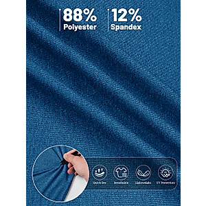 MAGCOMSEN Polo Shirts for Women Collarless V Neck Golf T-Shirts UPF 50+ Sun Protection Tennis Shirts Quick Dry Blue,XL