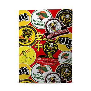 Head Case Designs Officially Licensed Cobra Kai Mixed Logos Iconic Vinyl Faceplate Sticker Gaming Skin Decal Cover Compatible With Sony PlayStation 5 PS5 Disc Edition Console & DualSense Controller