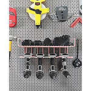 WellMall Pink Power Tool Organizer - Wall Mount Style for Power Tool Drill Storage as Heavy Duty Tool Shelf & Tool Rack with Compact Design