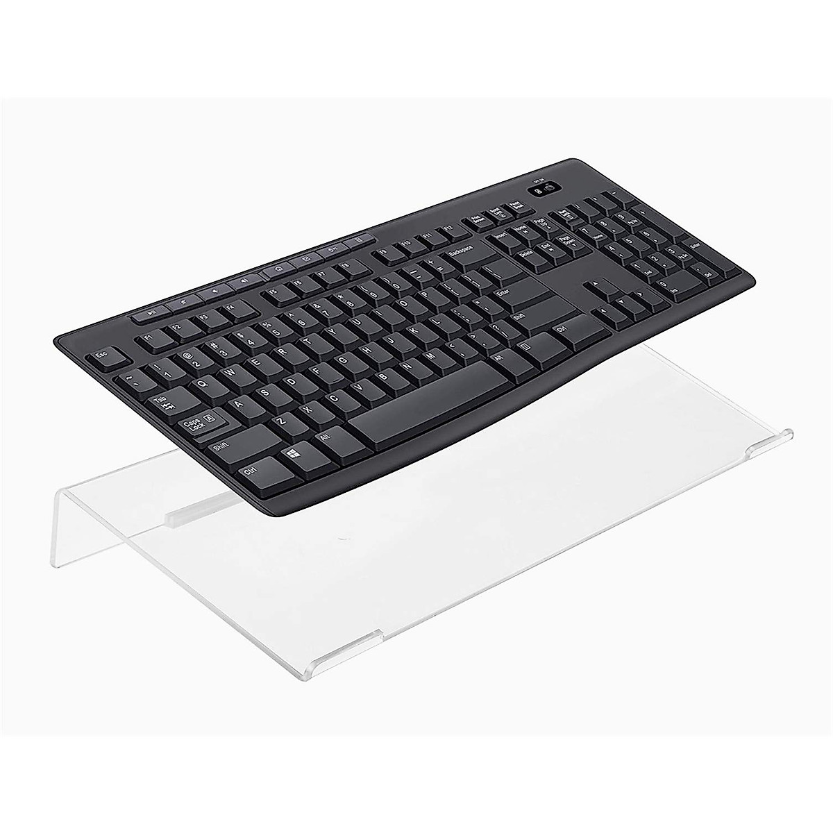 Computer Keyboard Stand, Clear Acrylic PC Keyboard Holder Stand Tilted Computer Keyboard Stand, Keyboard Riser for Ergonomic Easy Typing, Keyboard Stand for Office Desk, Home, School
