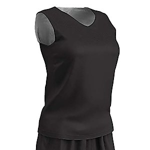 CHAMPRO Women's Standard Zone Reversible Basketball Jersey, Black, White, Small
