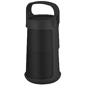 Silicone Case Compatible with Bose SoundLink Revolve/Bose SoundLink Revolve (Series II), TXEsign Travel Carrying Case with Handle Cover Protective Pouch (Black)