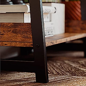 IRONCK Industrial Bookshelves 5-Tier Ladder Shelf, Storage Shelves Rack Shelf Unit, Wood Look Accent Furniture Metal Frame for Home Office, Bathroom, Living Room