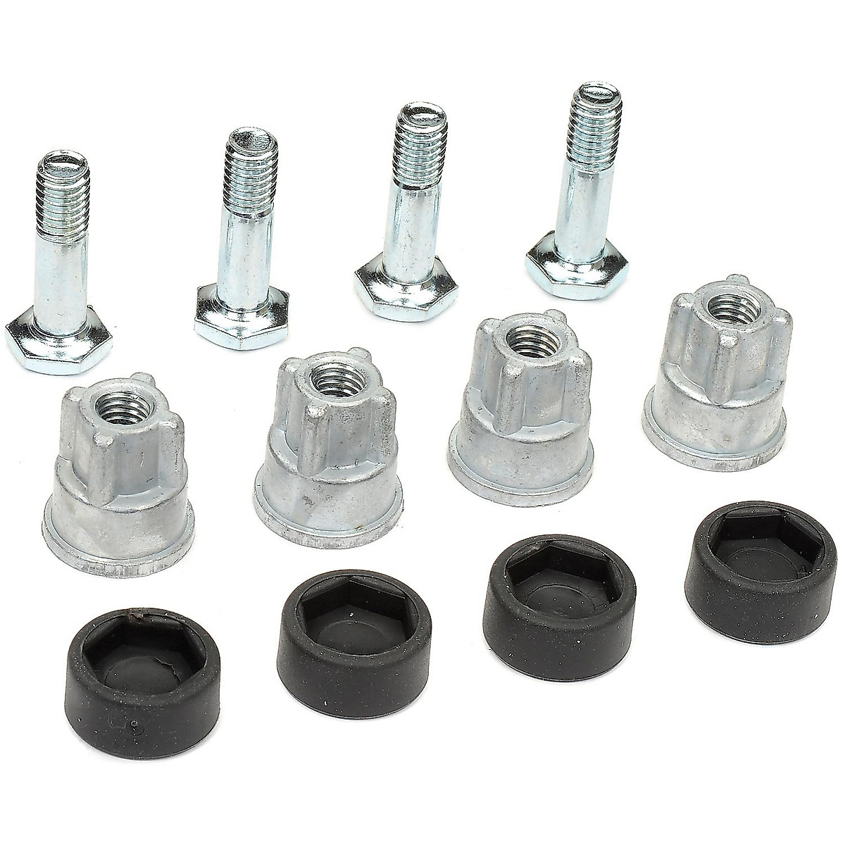 Nexel Wire Shelving Unit Post Leveler, Bushing with Glides, Fits Posts 1"" in Diameter; for Precise Height Adjustments, Set of 4 levelers & 4 Inserts (AX)