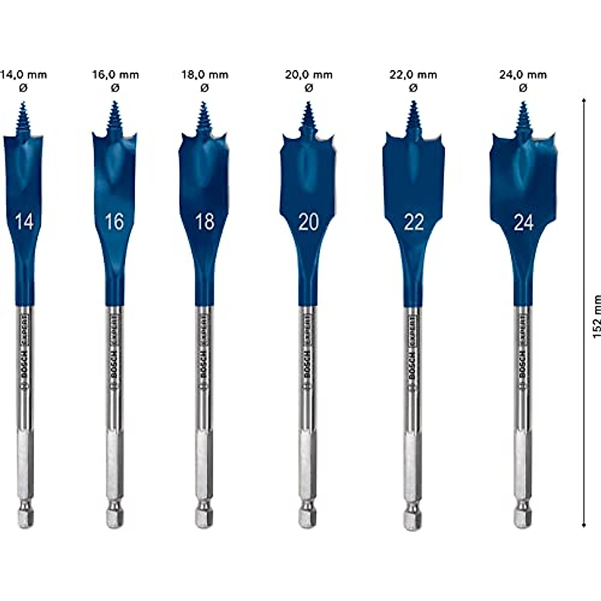 Bosch Professional 6X Expert SelfCut Speed Spade Drill Bit Set (Ø 14-24 mm, Accessories Rotary Impact Drill)