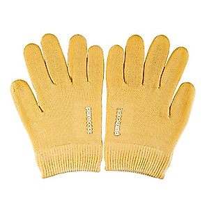 PURECODE Moisturizing Gel Gloves for Dry Skin, Dry Hands, Cracked Skin, Rough Skin, Medium (Yellow),