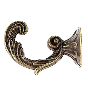 WFJDC VVintage Bronze Hook Wall Mount Cap Coat Clothes Bathroom Kitchen Hook Furniture Hardware with Screws (Color : Bronze, Size : 4.5 * 2.4cm)