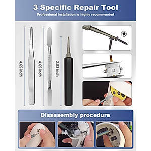 Joystick Replacement Kit for Oculus Quest 2 Controller/ Meta Quest 2 Controller, Repair Accessories for Oculus Quest 2 Controller, (Black (13-in-1))