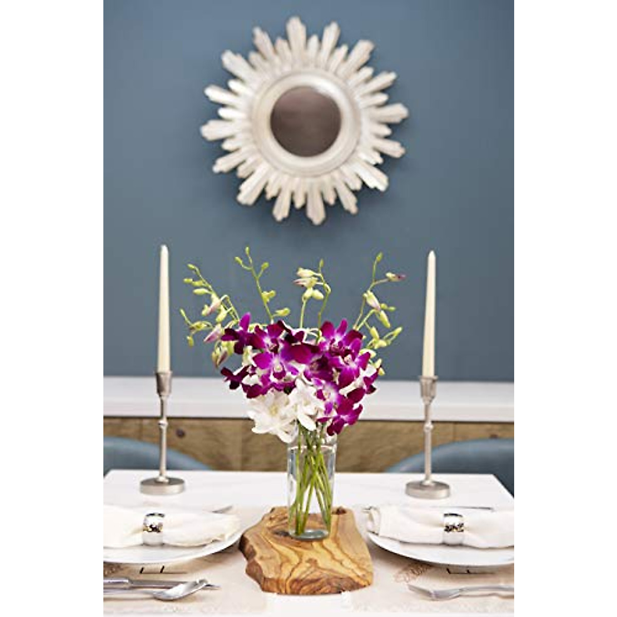 Kabloom PRIME OVERNIGHT DELIVERY - Exotic Opal Orchid  Bouquet of Purple and White Orchids from Thailand with Vase