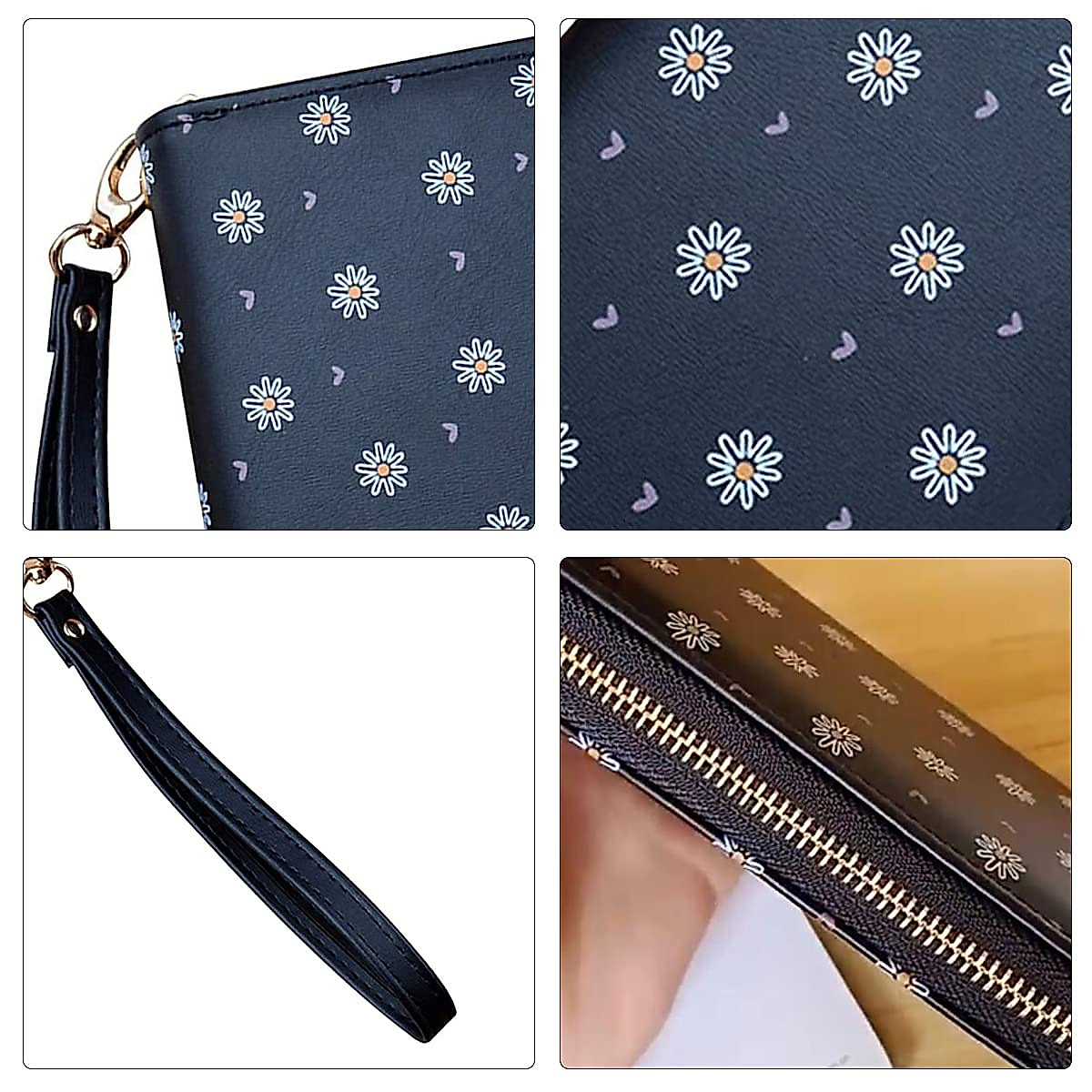 Ladies Wallets, PU Leather Long Wallets, Multi-card Slot Flower Wallets, Zipper Pocket Coin Purses, New Large-capacity Wallets, Exquisite Gifts for Girlfriends and Colleagues