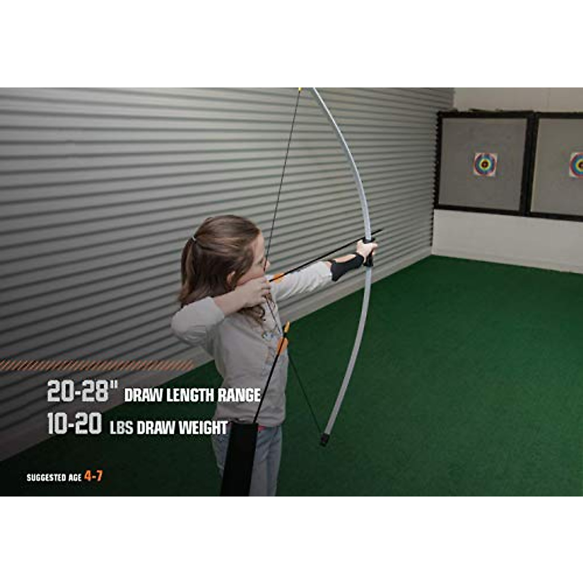 Bear Archery Crusader Bow for Youth, Recommended Ages 9-12, Ambidextrous, Continuous Draw Weight Up to 20 lb., Continuous Draw Length Up to 28-inches