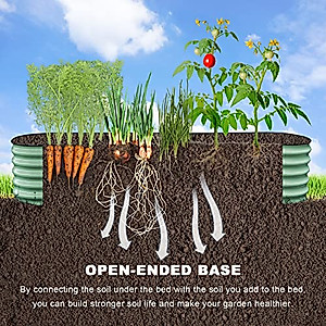 VEGEGA. 17 Inch Tall 9 in 1 Raised Garden Bed Kit, Large Zinc-Aluminum-Magnesium Stainless Steel Metal Planter Box, for Planting Outdoor Plants Vegetables (Green 1)