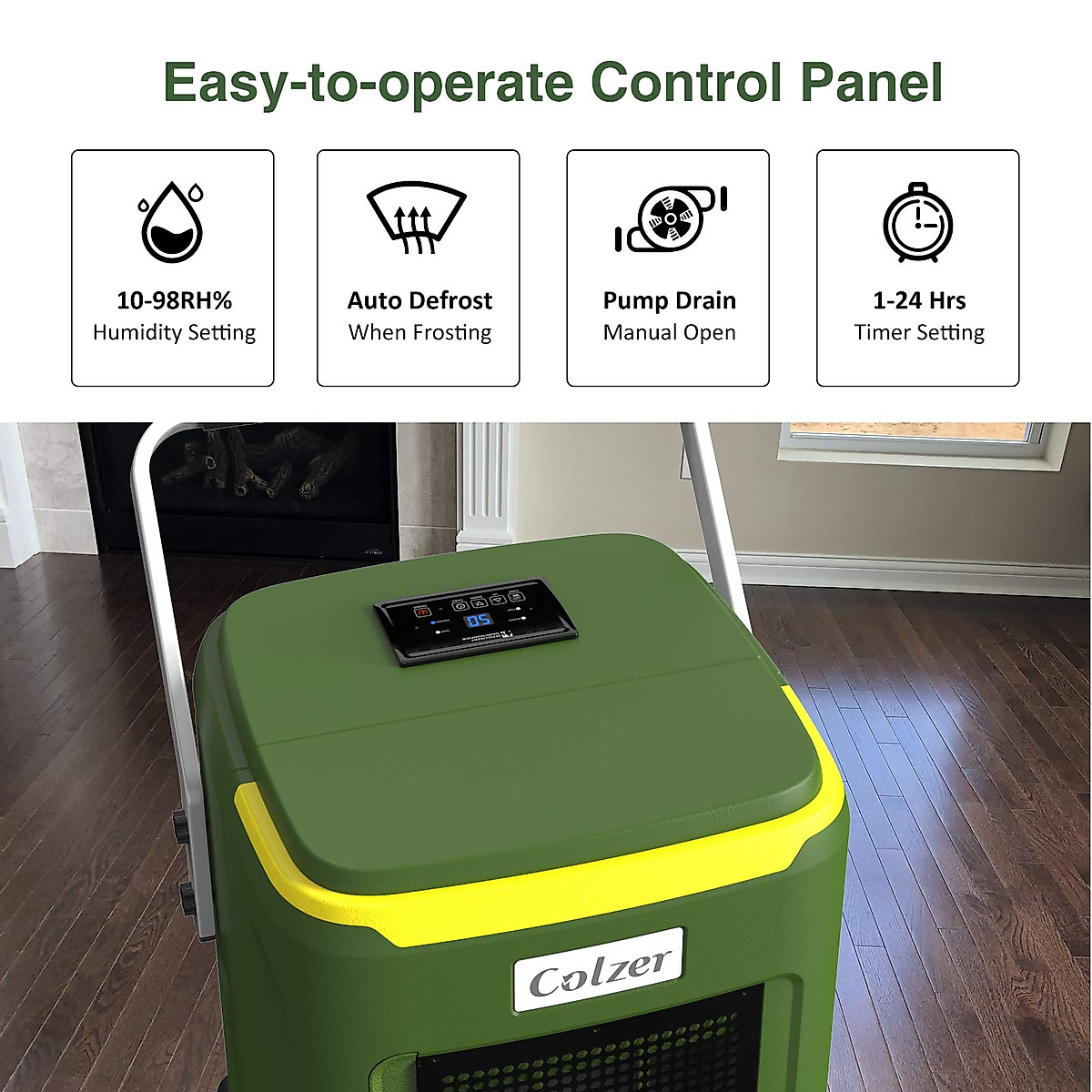 COLZER 180 Pints up to 7,000 Sq. Ft Commercial Dehumidifier Includes Pump & Drain Hose, Powerful Compressor Fast Draw Air for Water Damage, Ideal for Basements, Building Sites, Warehouse