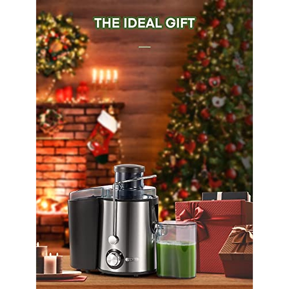 Juicer Machines, Juilist New Generation Compact Centrifugal Juicer Extractor for Fruits and Vegetables with 3” Wide Mouth, 400W Motor Easy to Clean with Anti-Drip, BPA-Free, Recipe & Brush Included